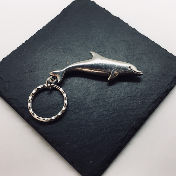 Dolphin Key Ring Handmade UK Modern English Pewter Dolphin | Etsy