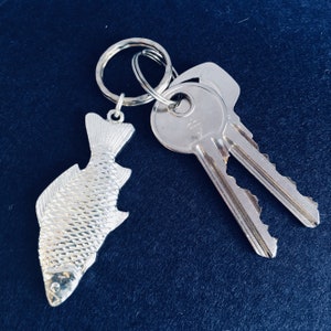 Carp Fish Key Ring, Handmade UK Mordern English Pewter, Carp Fish ...