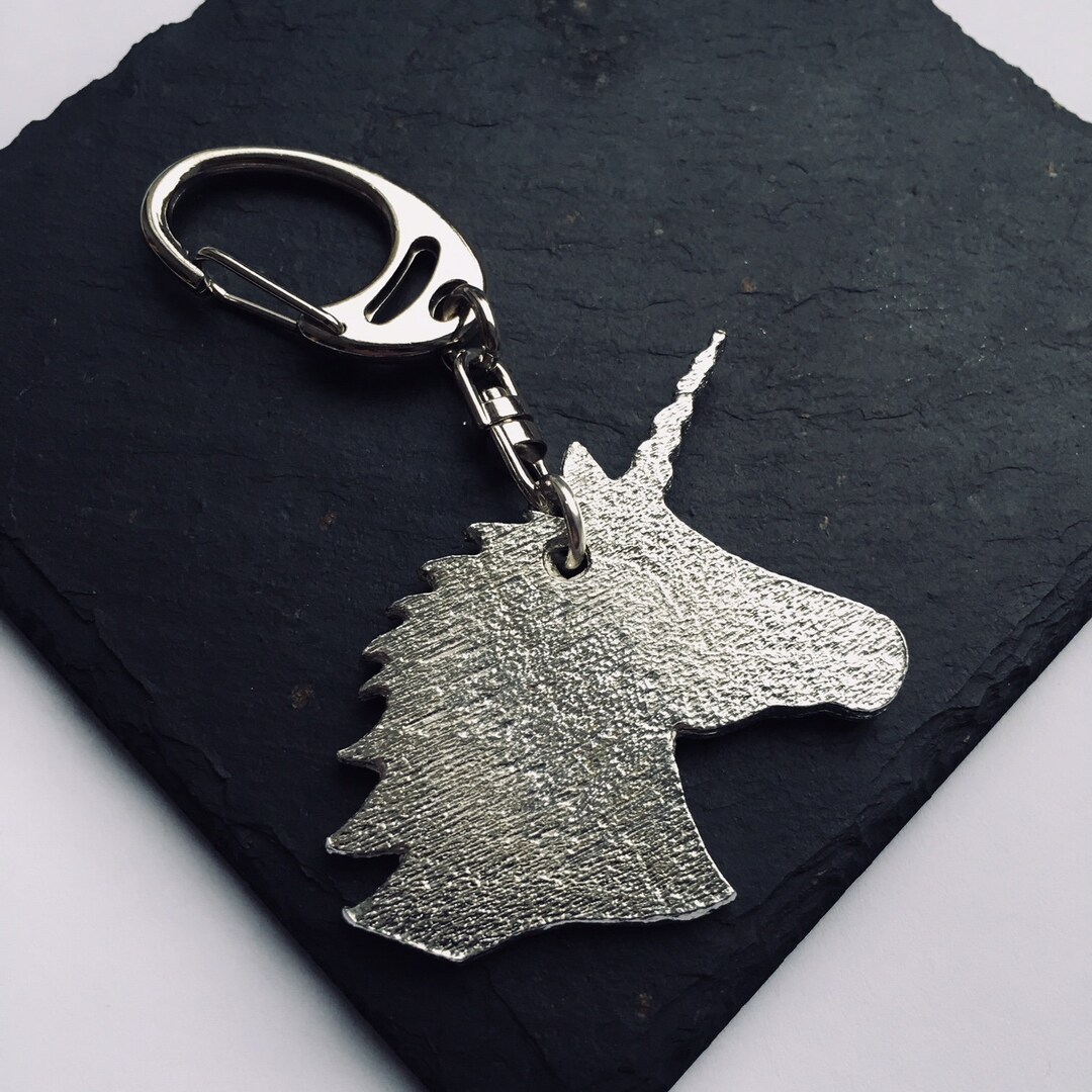 Unicorn Keyring, Unicorn Keycharm, Silver Unicorn Keyring, Silver ...