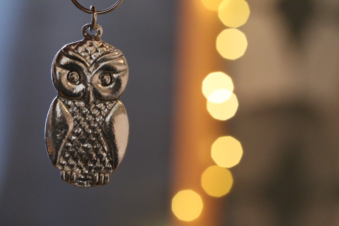 Owl Key Ring, Handmade UK Modern English Pewter, Pewter Key Ring ...