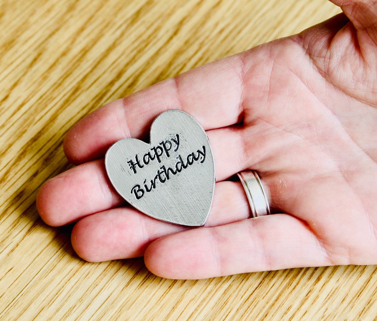 Pocket Heart Keepsake Token on Birthday Card. Happy Birthday | Etsy
