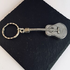 Guitar Key Ring, Handmade UK Modern English Pewter, Guitar Keychain - Etsy