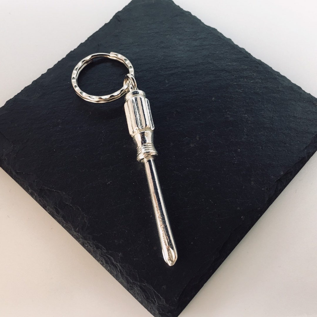Screwdriver Key Ring, Handmade UK Modern English Pewter, Screwdriver ...