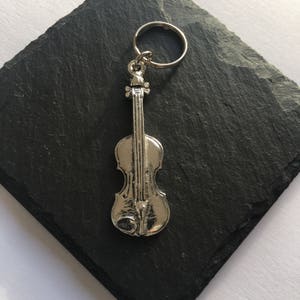 Violin Key Ring, Silver Violin Key Ring, Violin Key Chain, Violin Gift ...