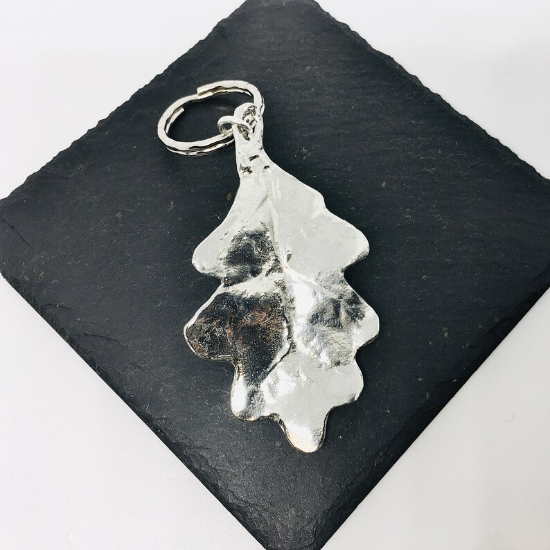 Oak Leaf Key Ring Handmade UK Modern English Pewter Oak Leaf - Etsy