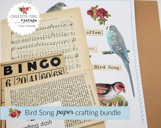 Bird Song Paper Crafting Bundle ~beautiful BIRD Collage Sheet ~vintage ...