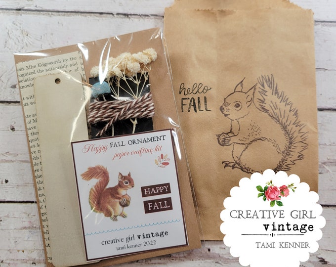 Happy FALL Paper Crafting Ornament Kit With Video Tutorial Cute Vintage ...
