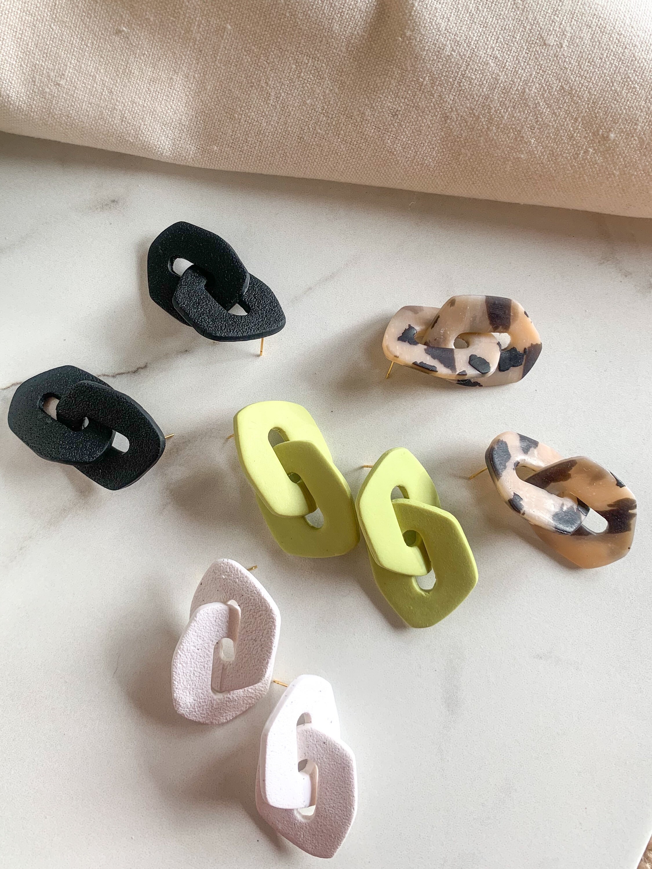 THE GABBY Modern Link Earrings Polymer Clay Jewelry - Etsy