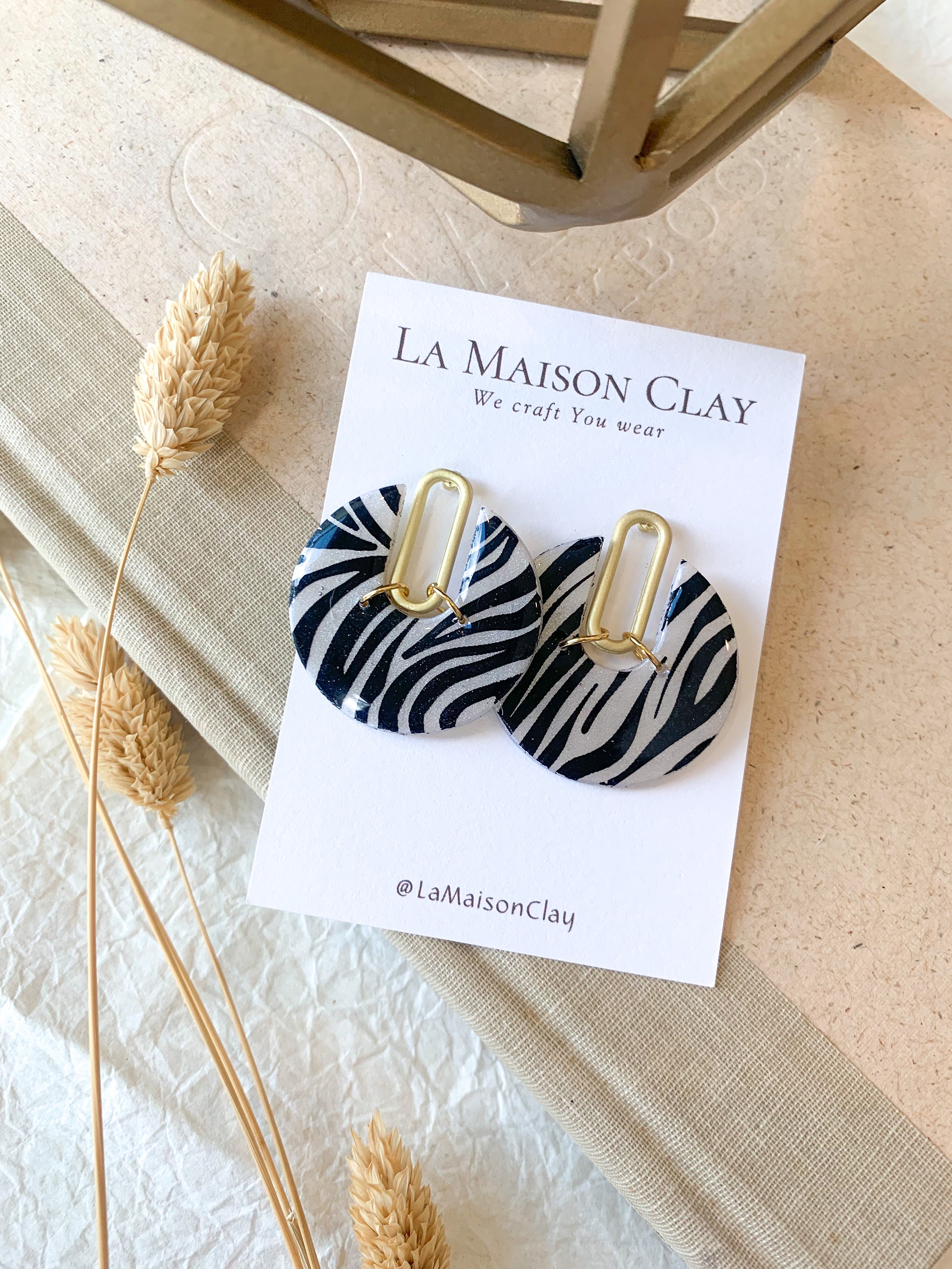 Black and White Zebra Print Earrings Black and White Animal Zebra ...