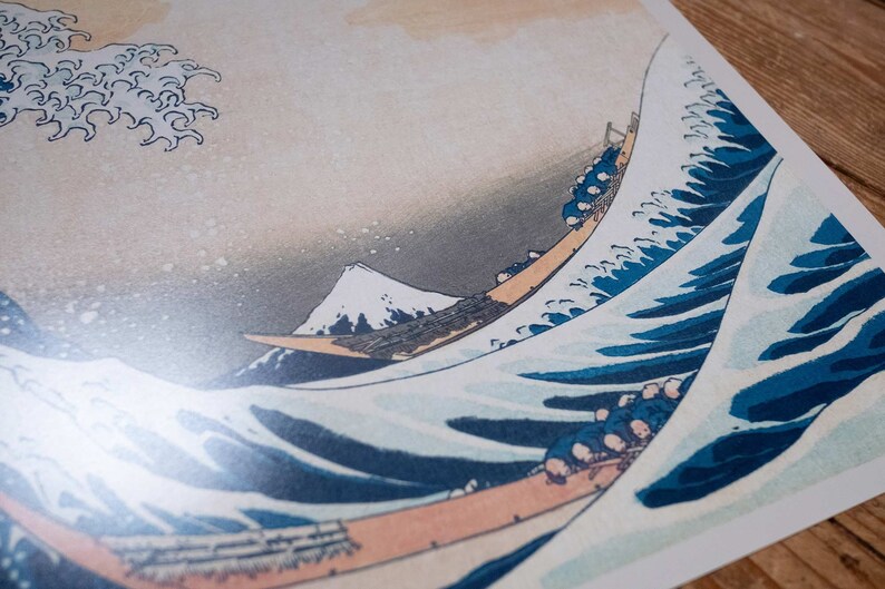 The Great Wave off Kanagawa Art Print Poster, Katsushika Hokusai ...