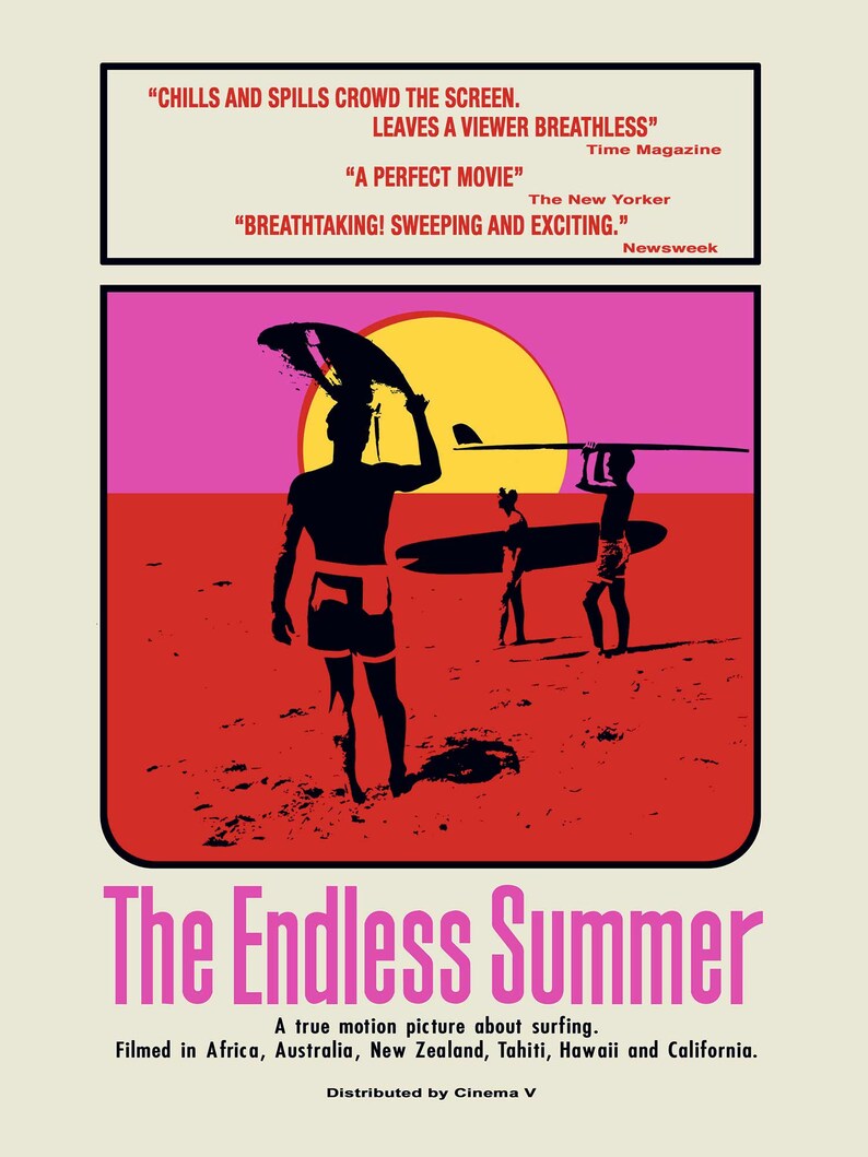 The Endless Summer Movie Poster Art Print 1966 Surfing Movie - Etsy