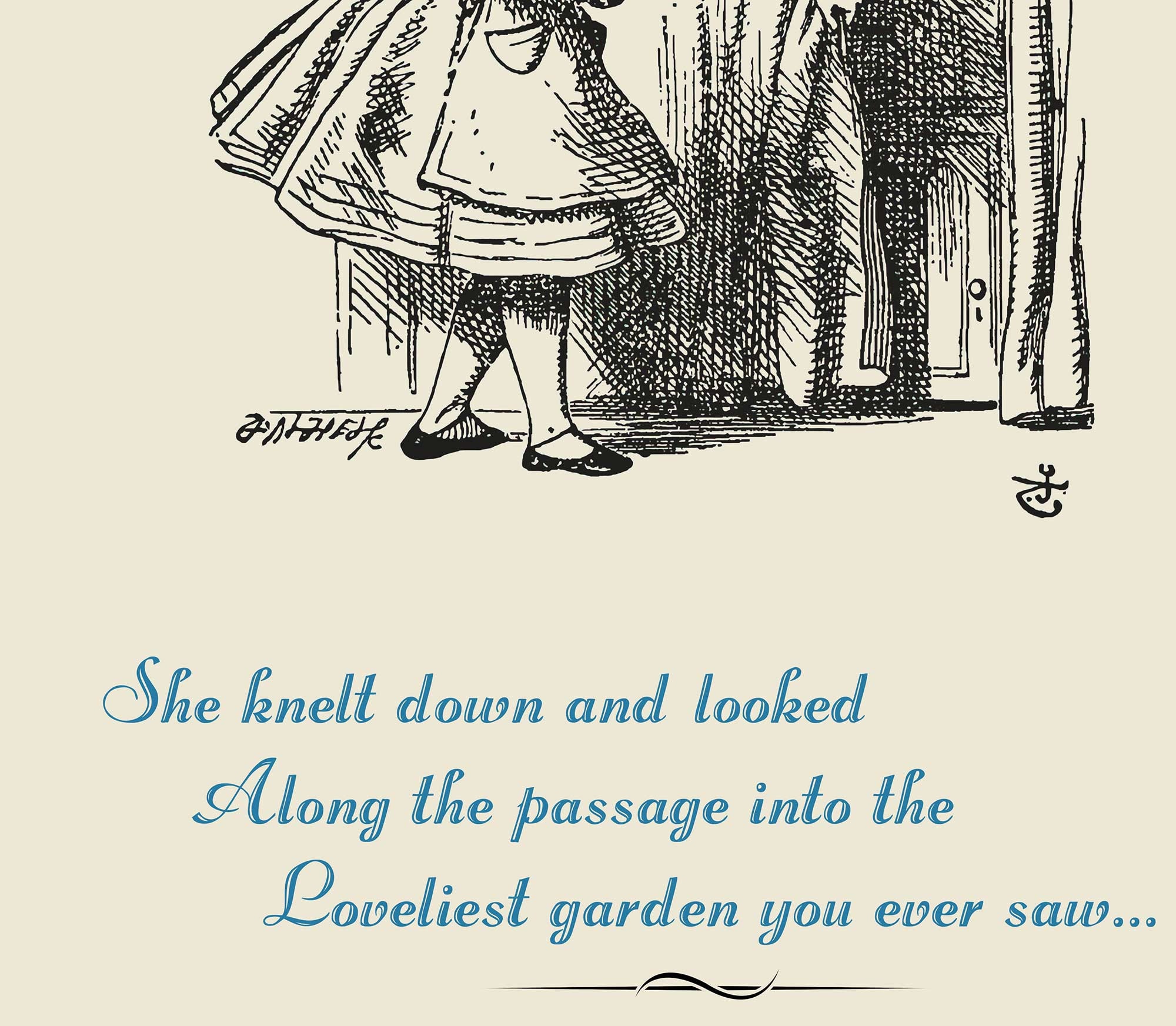 Alice’s Adventures in Wonderland - Art Print Poster, Alice Finds Tiny ...