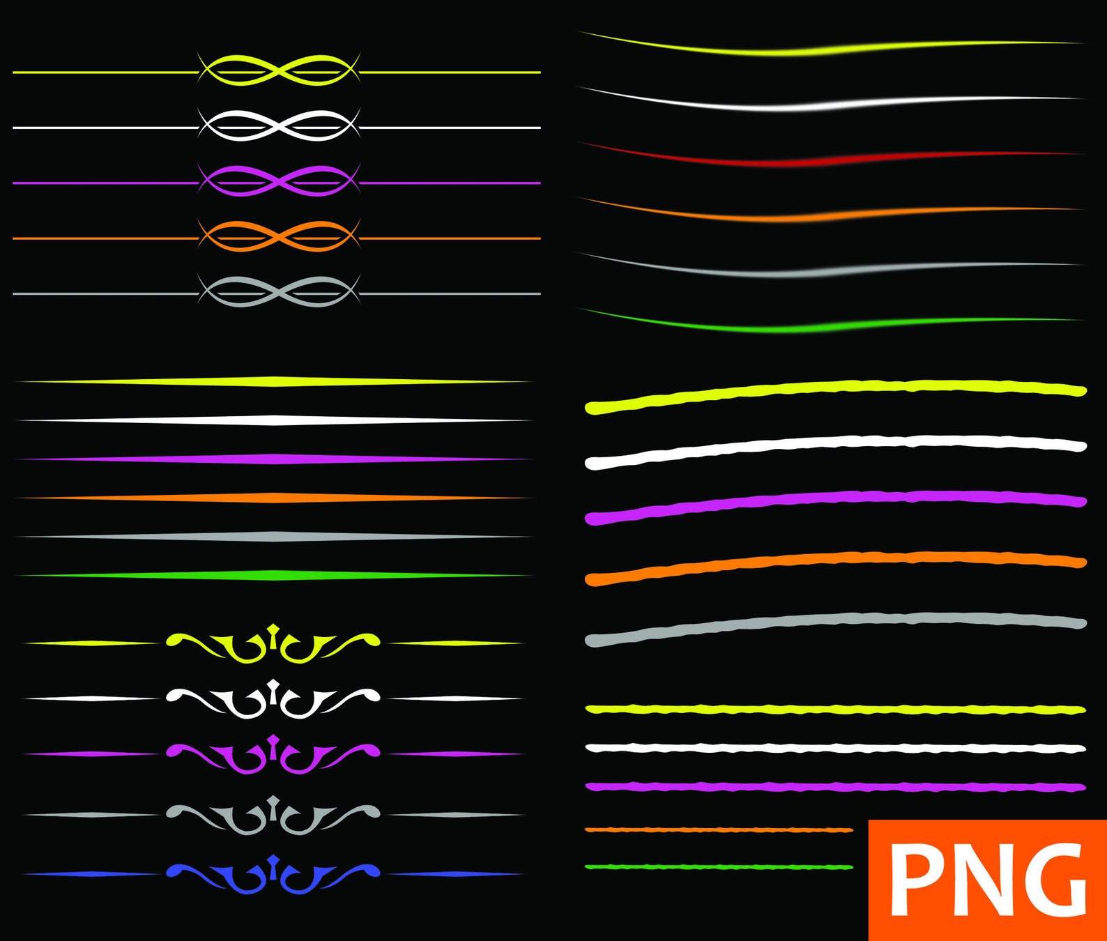 Decorative Underlines Clipart, Underscore, Fancy Lines, Instant ...