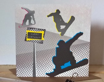 Snowboard Birthday Card - Etsy