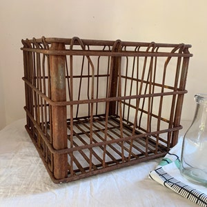 Rusty Steel Milk Crate - Etsy