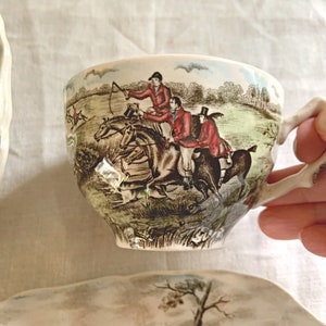 Johnson Bros Tally Ho, Cup and Plate Snack Sets, Service for 4 - Etsy