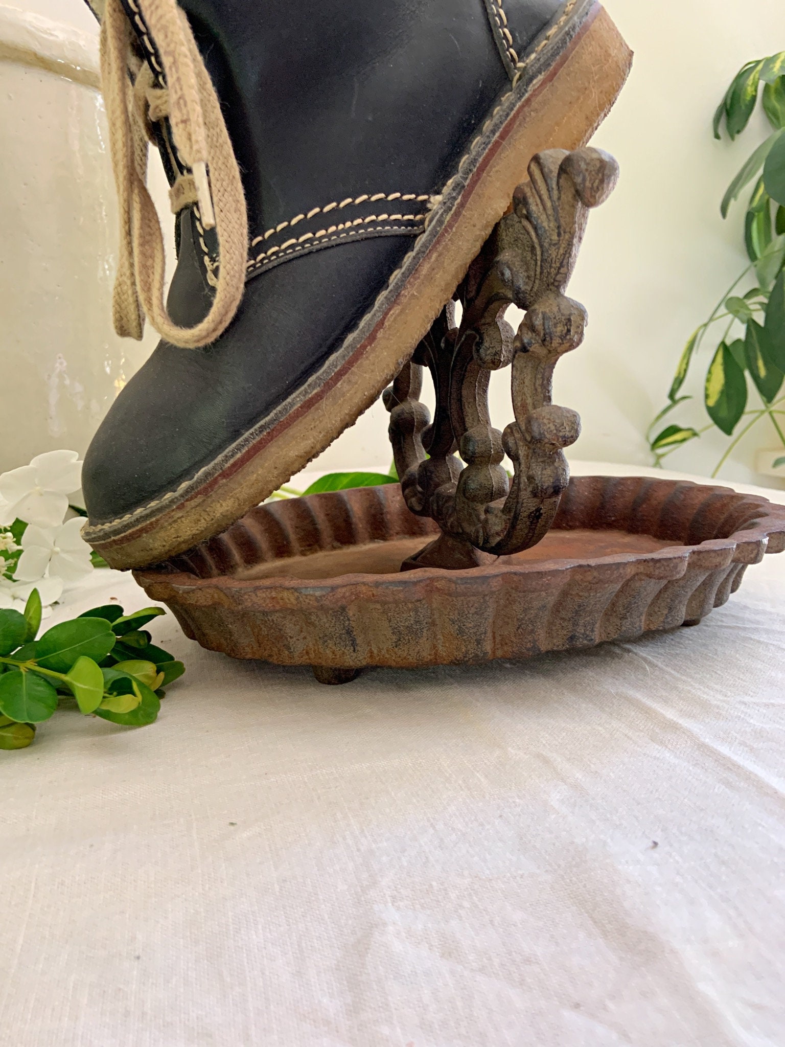 Rusty Cast Iron Antique Boot Scraper With Mud Pan - Etsy
