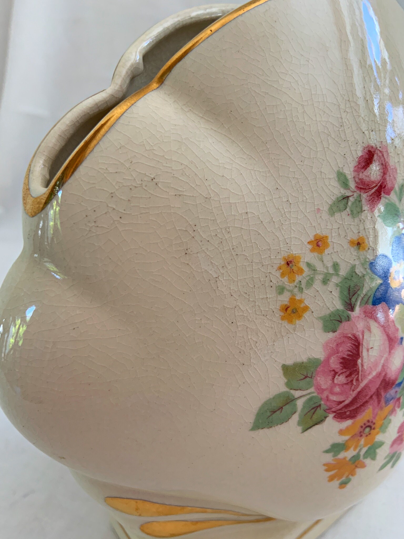 Clam Shell Vase by Princeton China Painted Florals - Etsy