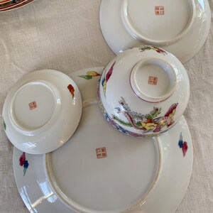 Chinese Phoenix Dinnerware Set, 17 Pieces, Chinese New Year Dishes Set ...