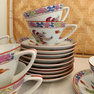 Chinese Phoenix, Cups and Saucers, Set of 10, Lunar New Year Dishes - Etsy