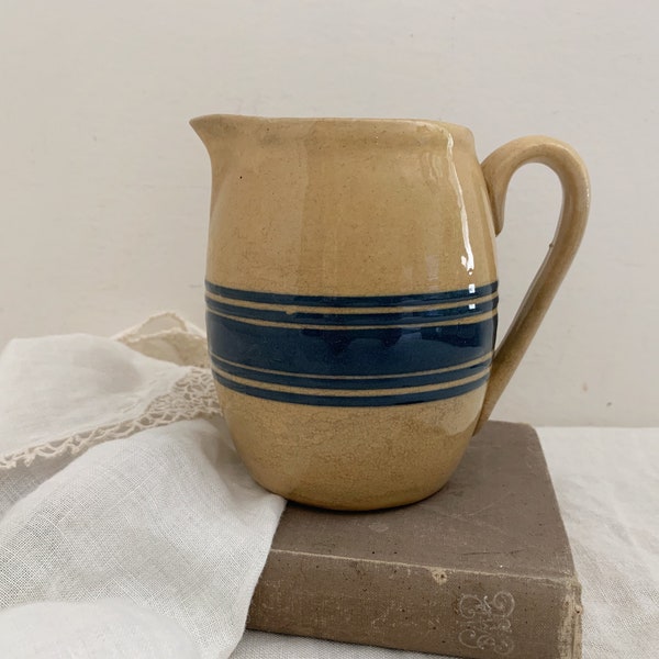 Antique Yellow Ware Pitcher - Etsy