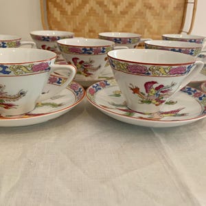 Chinese Phoenix, Cups and Saucers, Set of 10, Lunar New Year Dishes - Etsy