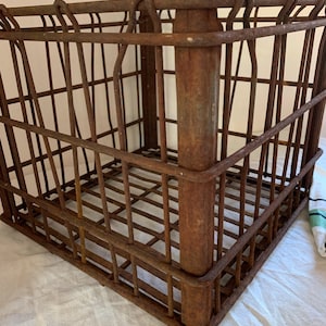 Rusty Steel Milk Crate - Etsy
