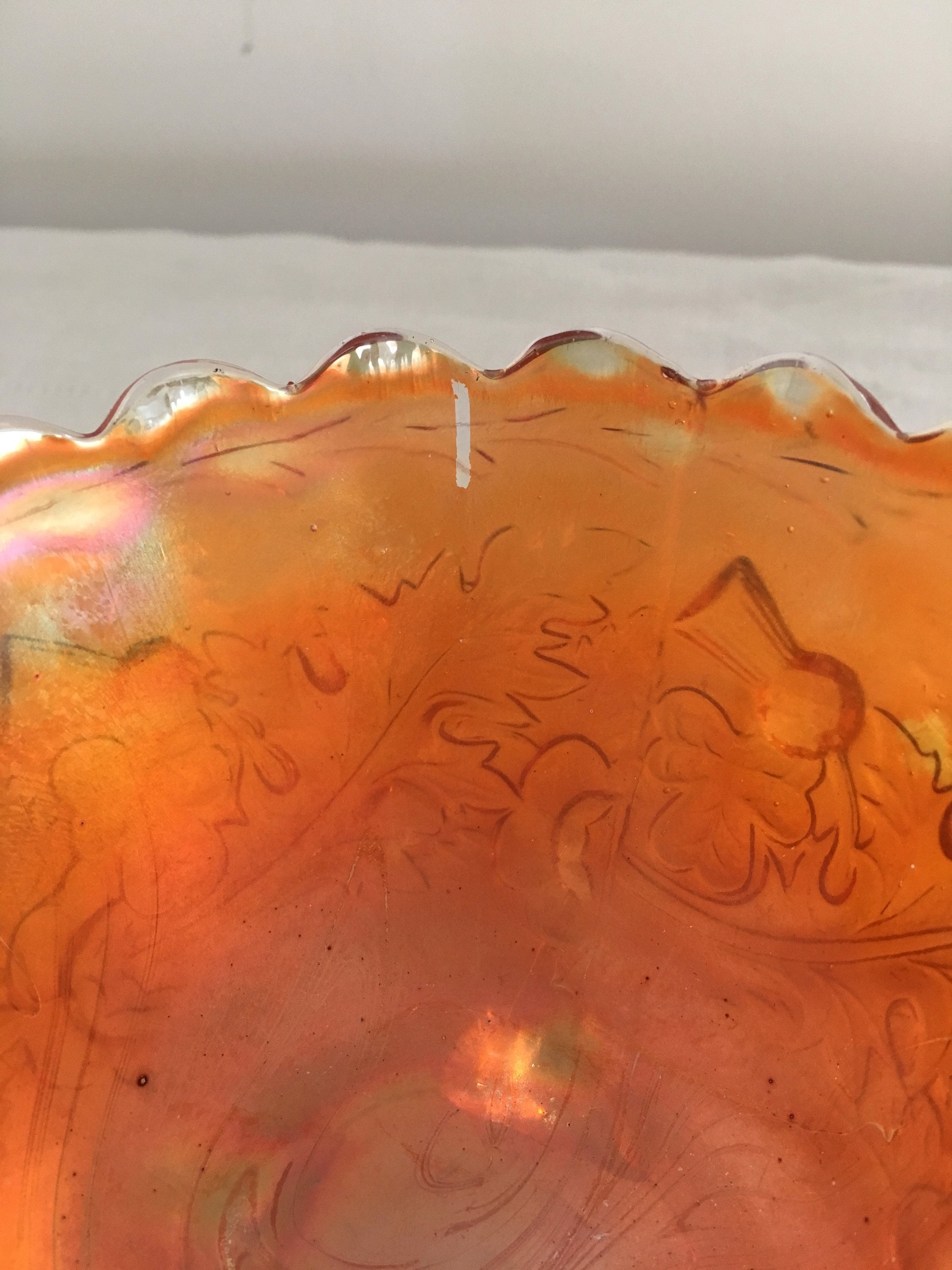 Antique Sowerby Thistle and Thorn Orange Glass Bowl - Etsy