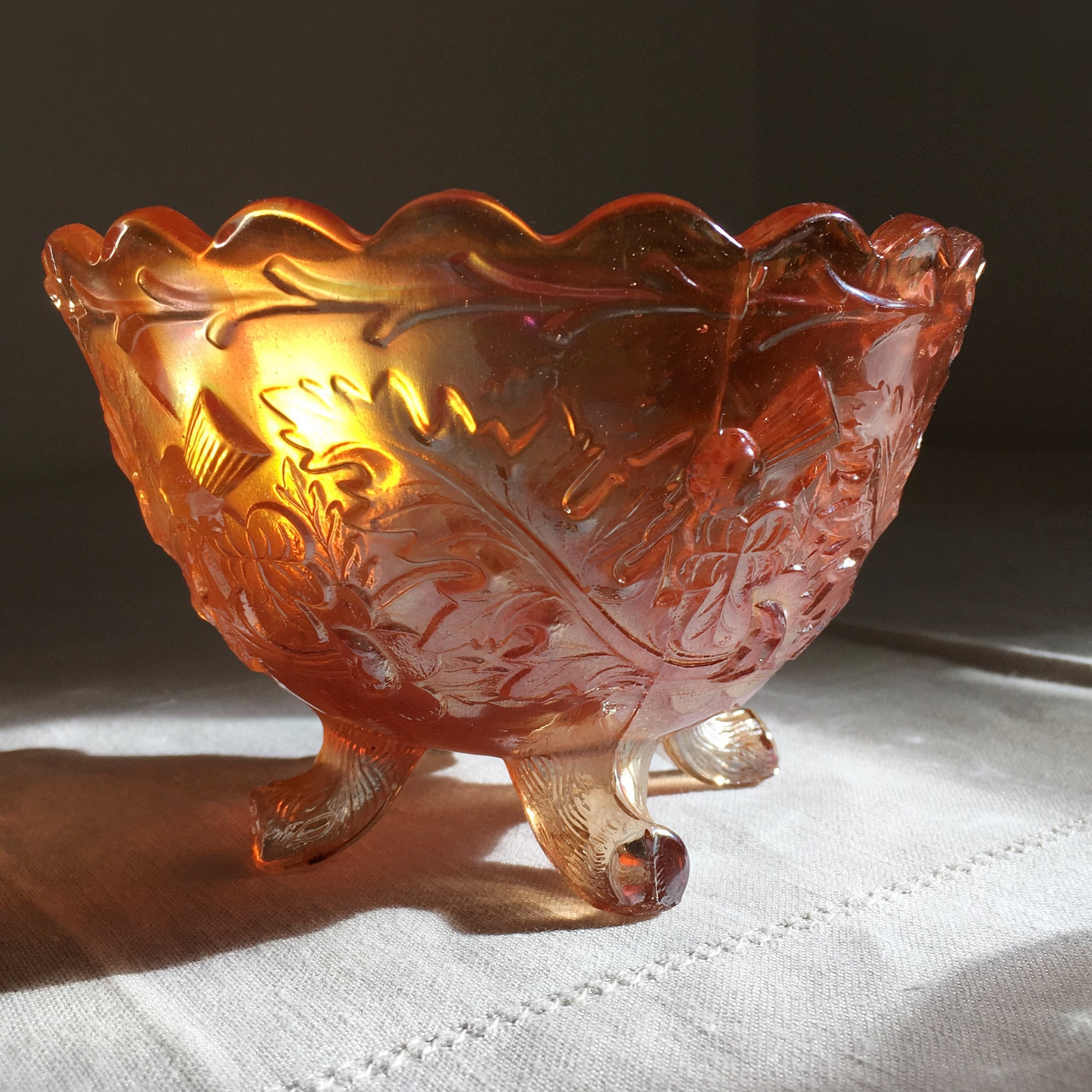 Orange Depression Glass Vintage Federal Carnival Depression Glass