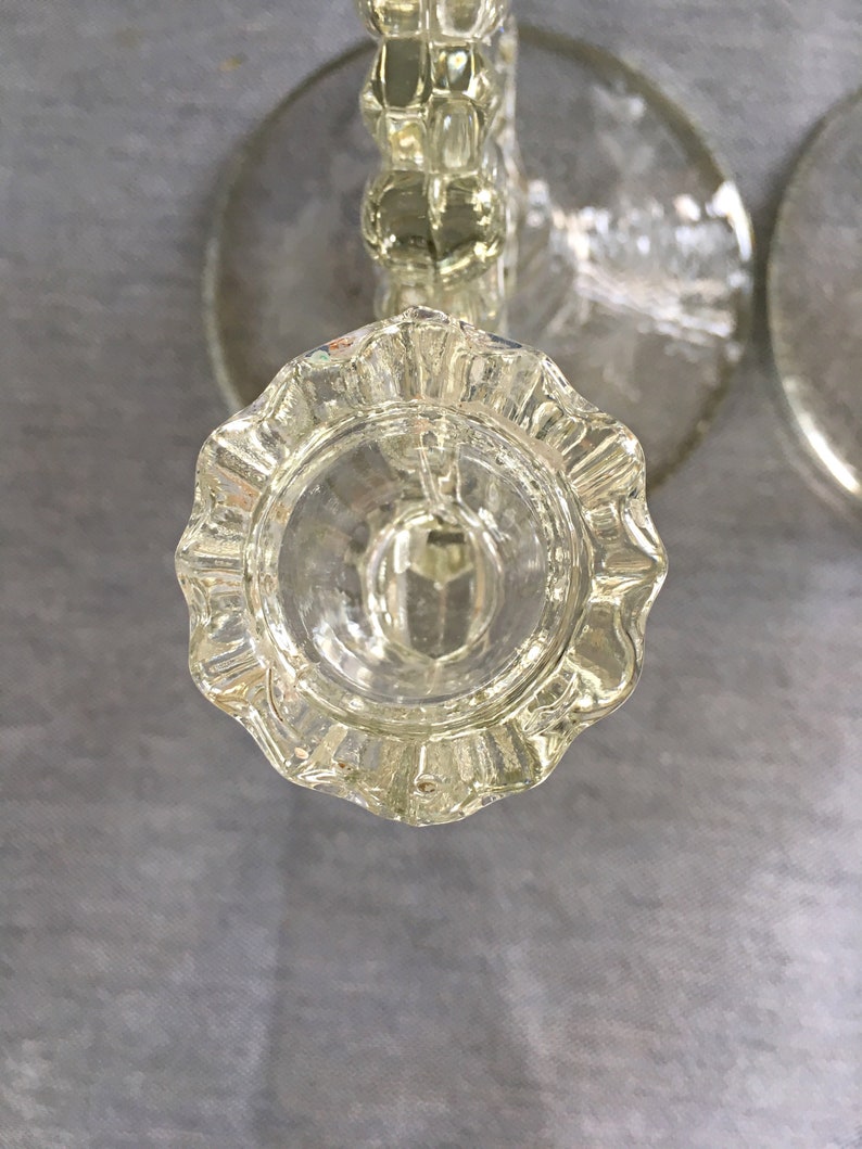 Depression Glass Double Light Candlesticks, Art Deco Style by Paden ...