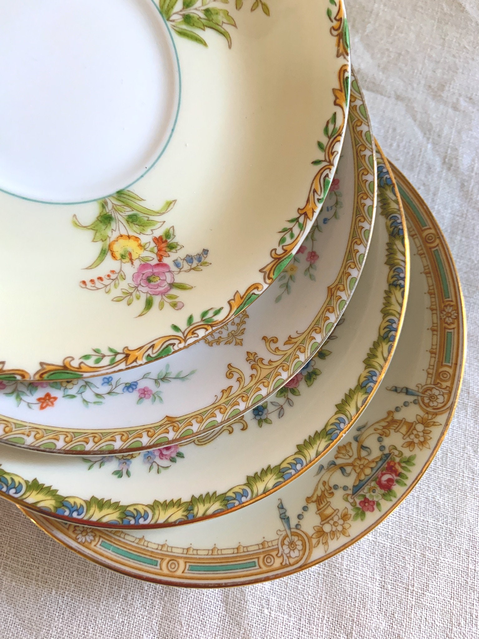 Mismatched Set of Saucers Noritake Morimura China | Etsy