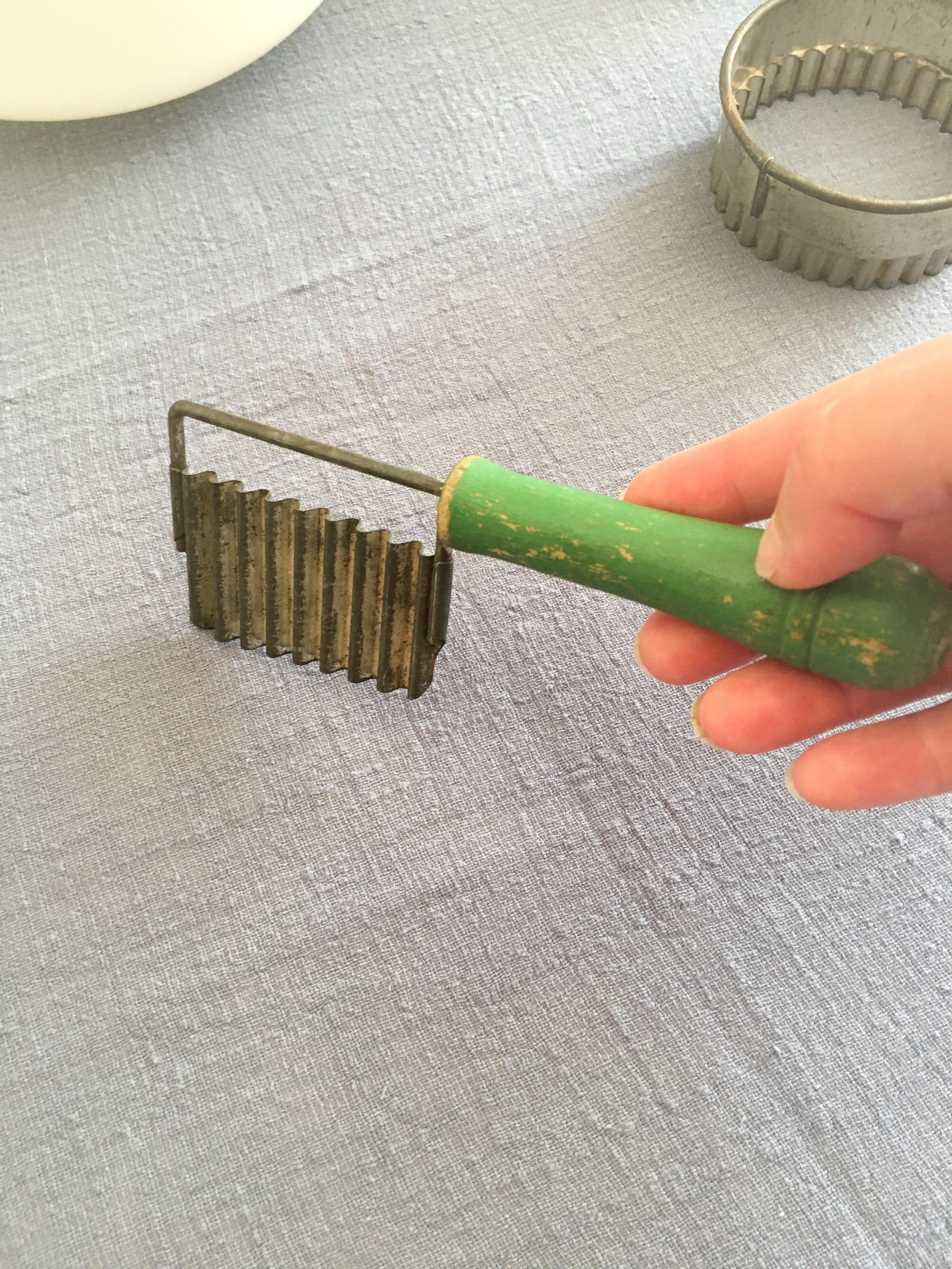 Wavy Potato Cutter Green Handle Vintage Kitchen | Etsy