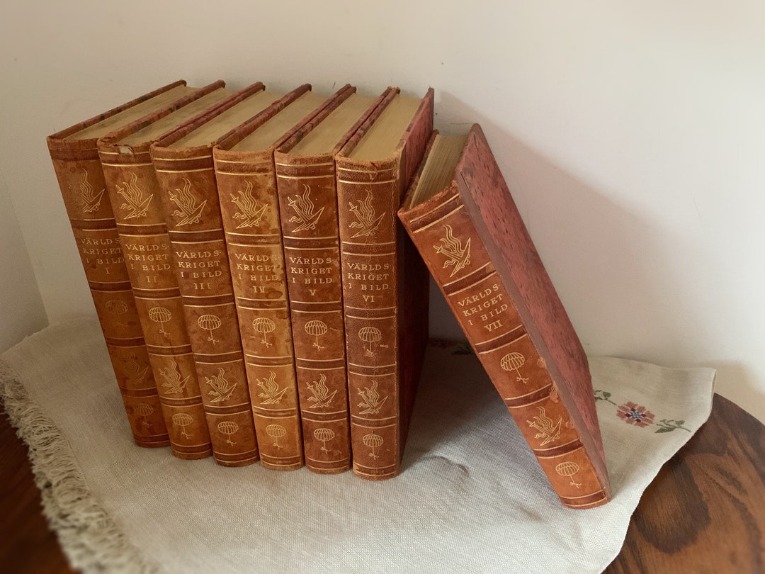 Swedish Book Set, Varldskriget I Bild, 7 Volume Set, Leather Bound - Etsy