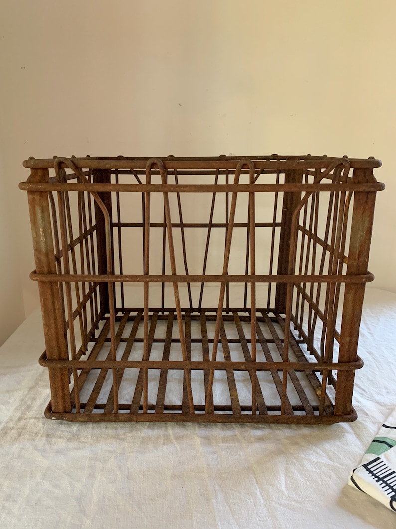 Rusty Steel Milk Crate - Etsy