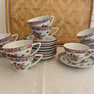 Chinese Phoenix, Cups and Saucers, Set of 10, Lunar New Year Dishes - Etsy