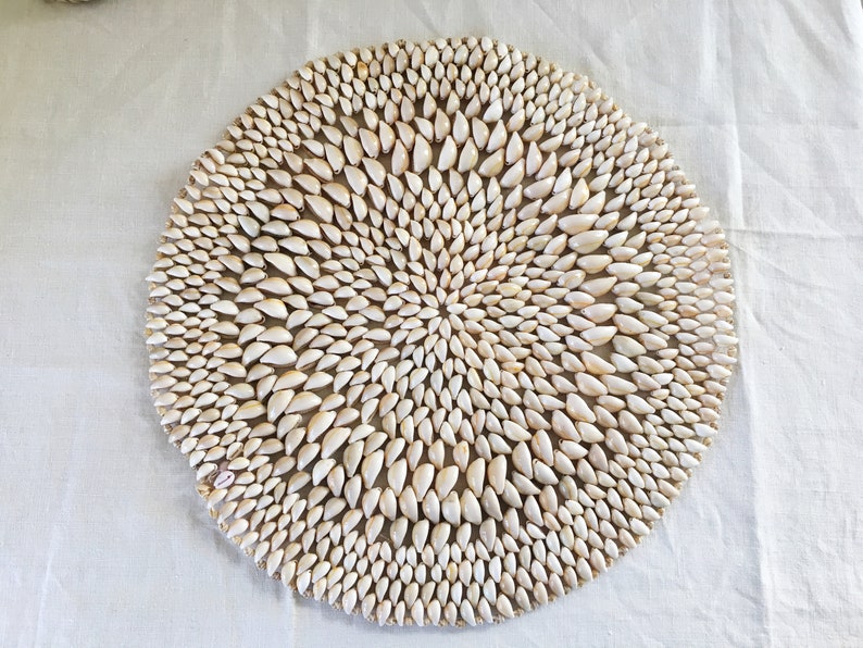 Large Cowrie Shell Placemat Sold Individually Boho Eclectic | Etsy