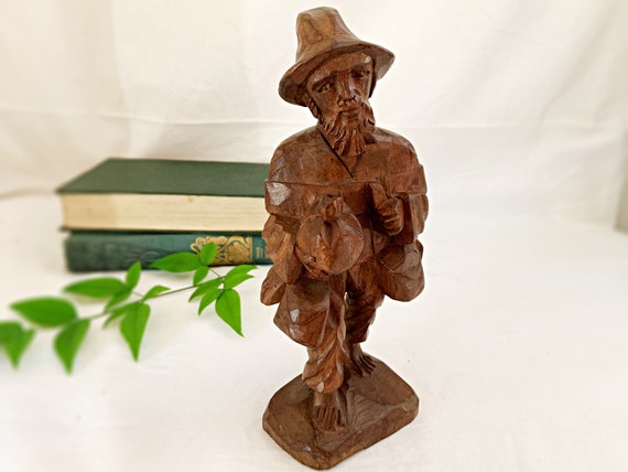 Wood Carving Statue Made in Ecuador Man Figurine - Etsy