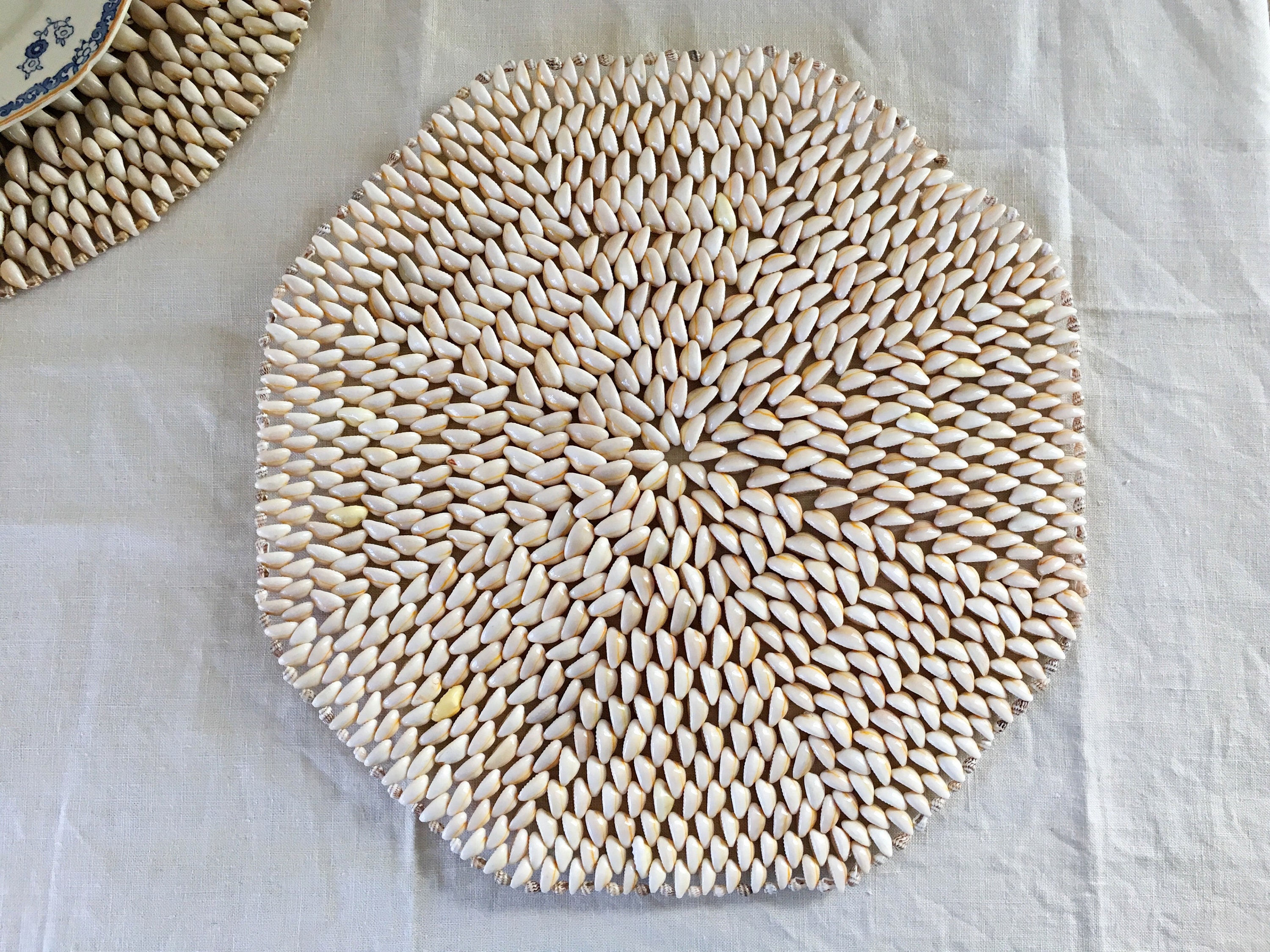 Large Cowrie Shell Placemat Sold Individually Boho Eclectic - Etsy
