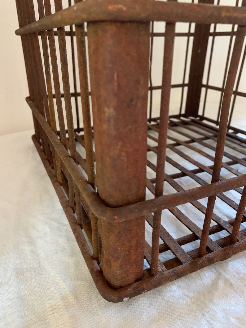 Rusty Steel Milk Crate - Etsy