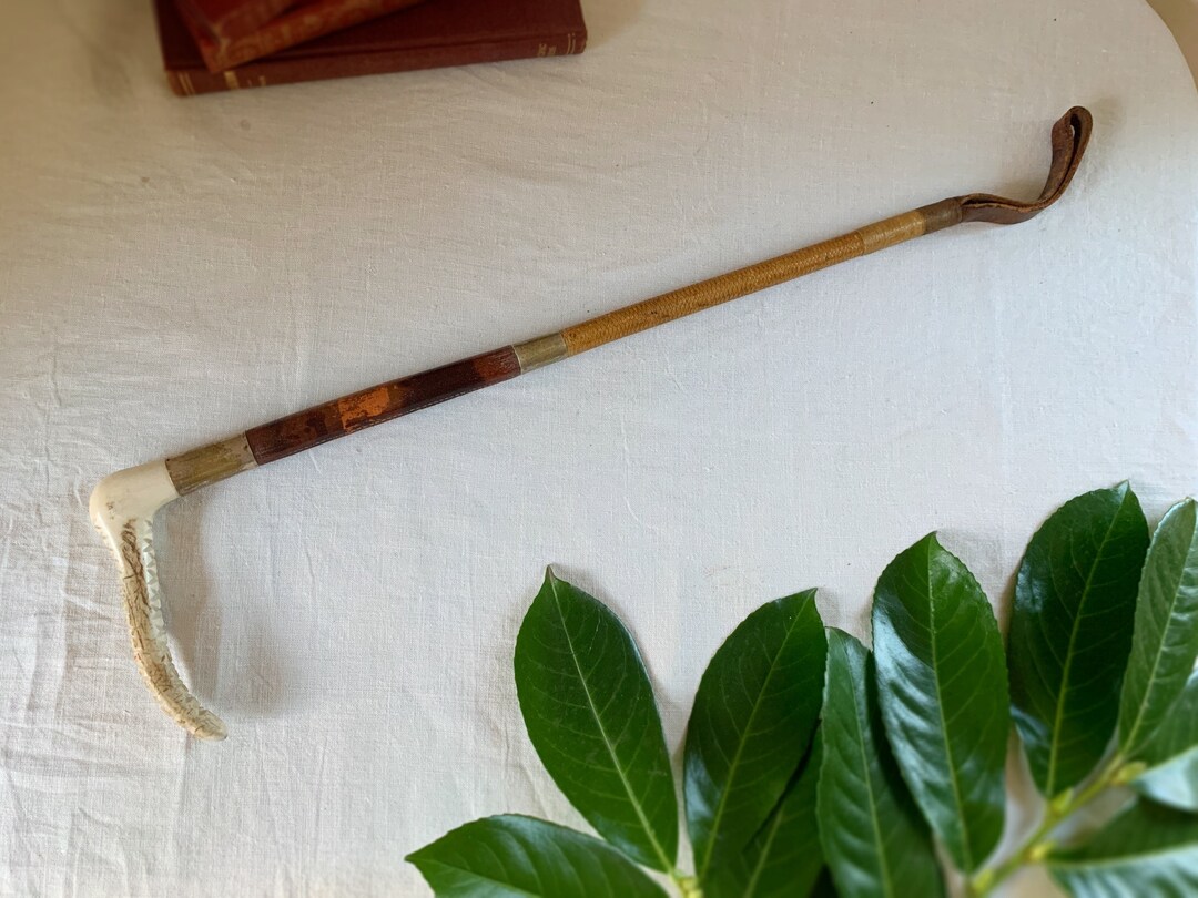 Antique English Riding Crop, Leather and Woven Shaft, Staghorn Hook - Etsy