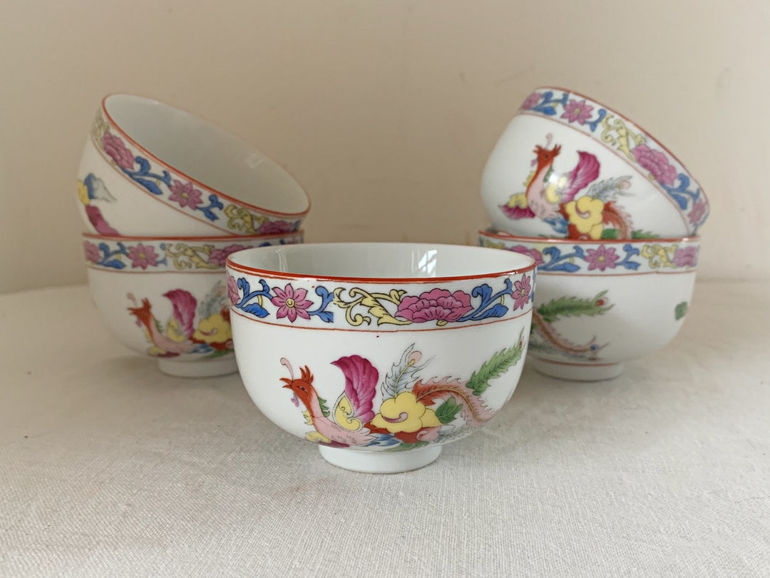 Chinese Phoenix, Set of 5 Cups, Lunar New Year Dishes - Etsy
