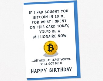 Bitcoin Birthday Card - Etsy