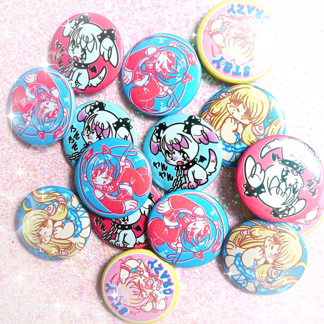 Assorted 1.5 Inch Anime Buttons - Etsy