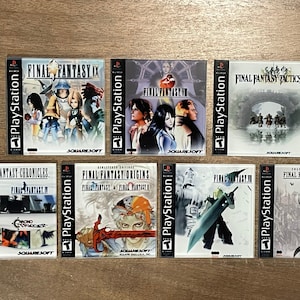 Final Fantasy Playstation PS1 Glass Drinking Coaster Set | Box Cover ...