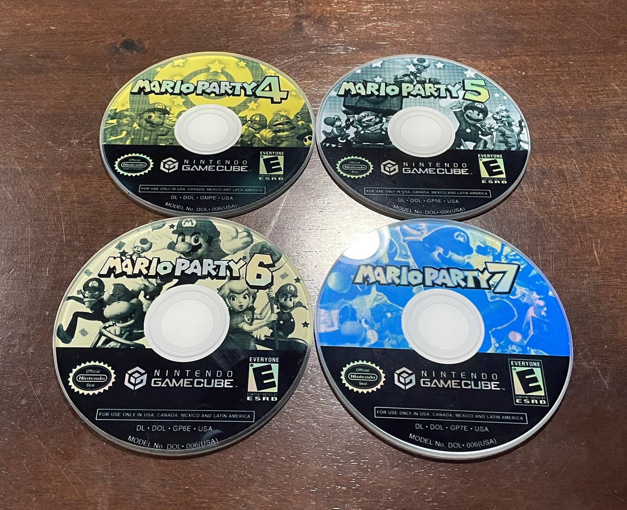 Mario Party Gamecube Disc Coasters Tempered Glass Mario Party 4, Mario Party 5, Mario Party 6 ...