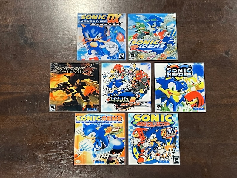Sonic Gamecube Glass Coasters - Sonic Adventure DX, Sonic Riders ...
