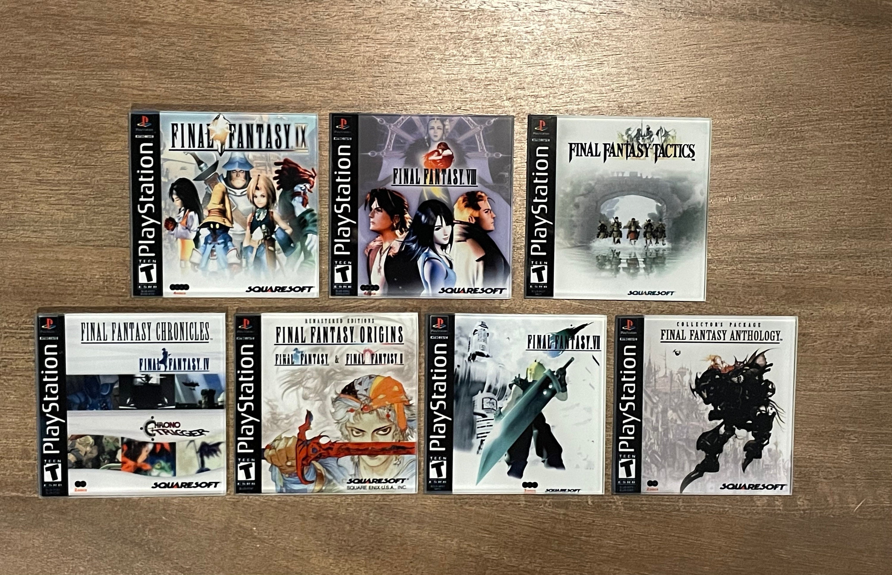Final Fantasy Playstation PS1 Glass Drinking Coaster Set | Box Cover ...