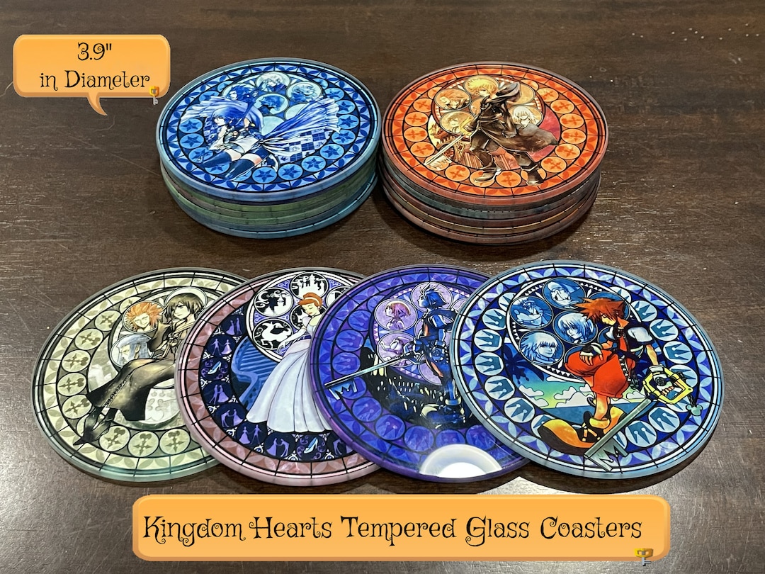 Kingdom Hearts Coasters - Tempered Glass Coasters - Gamer Gifts ...