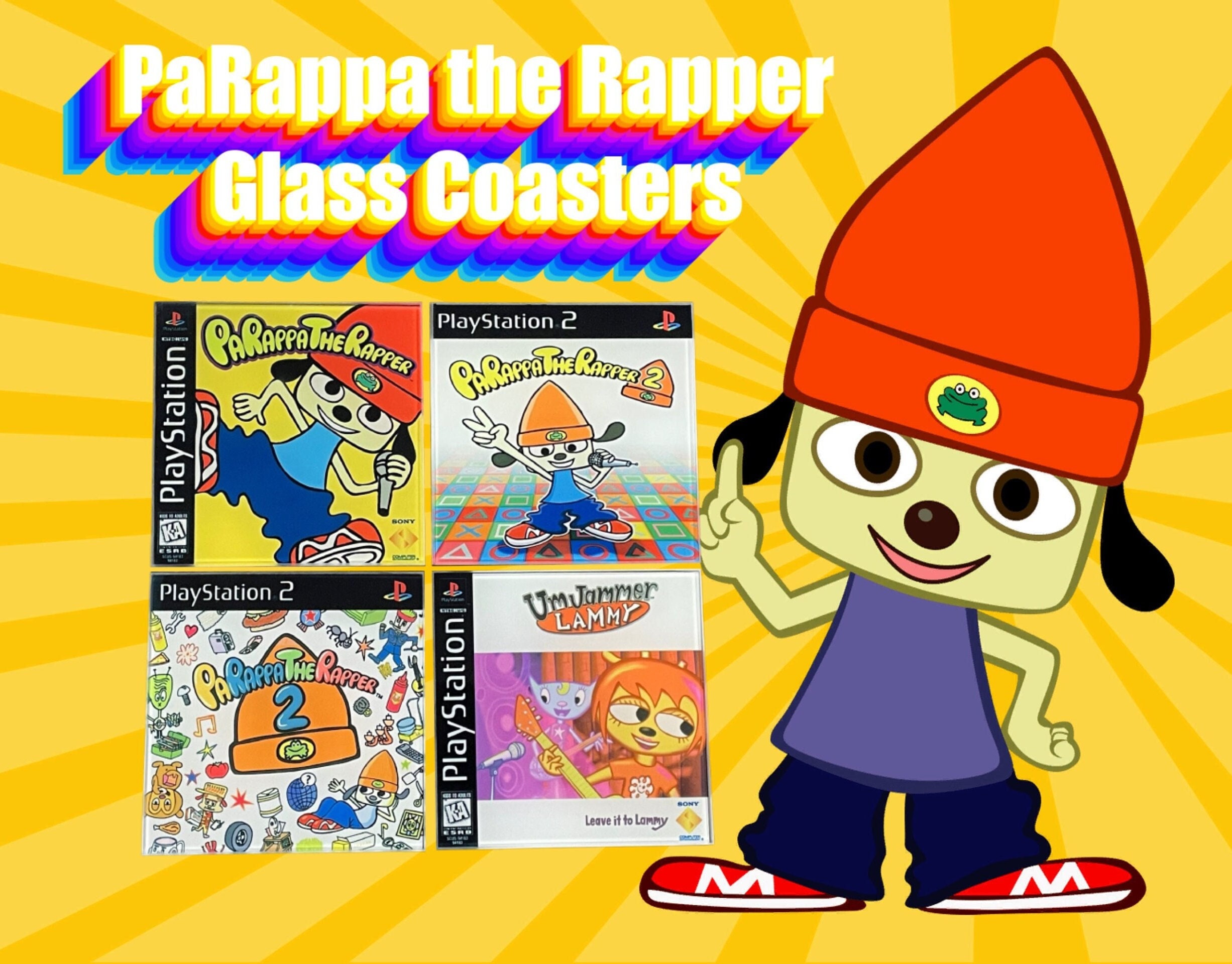 Parappa the Rapper Glass Coasters - Playstation 1 - Playstation 2 ...