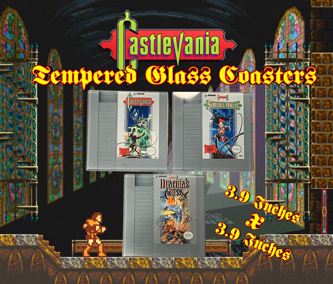 Castlevania NES Video Game Glass Coaster Set- Castlevania, Simon's ...